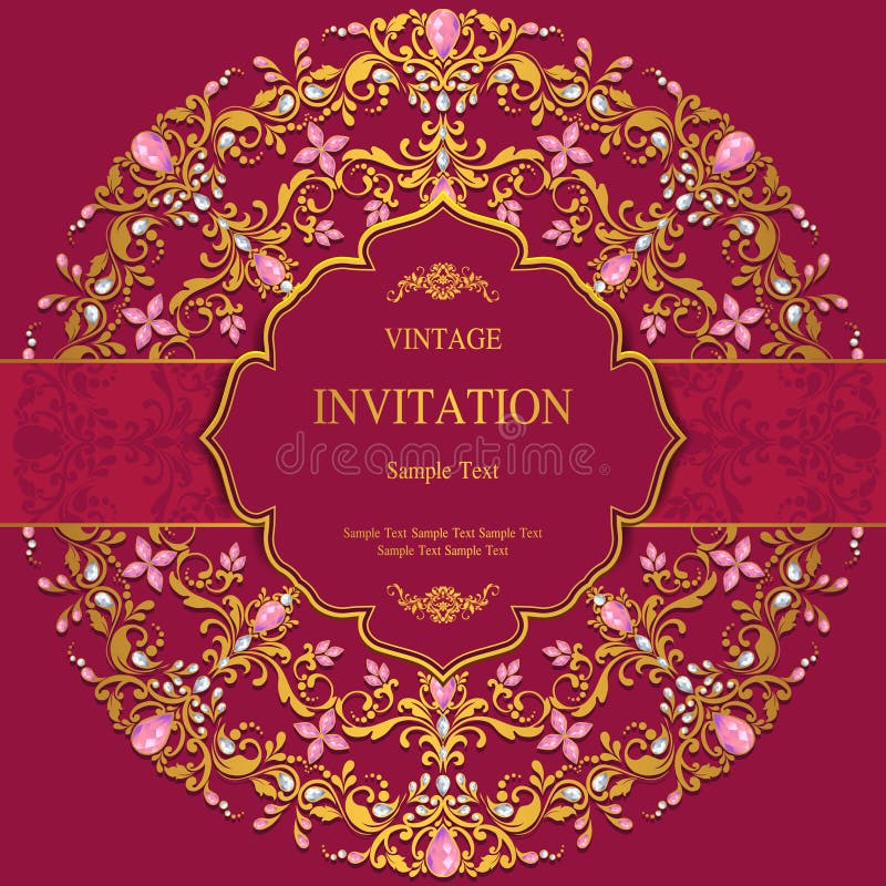 Wedding Invitation or Card with Abstract Background. Stock Vector ...