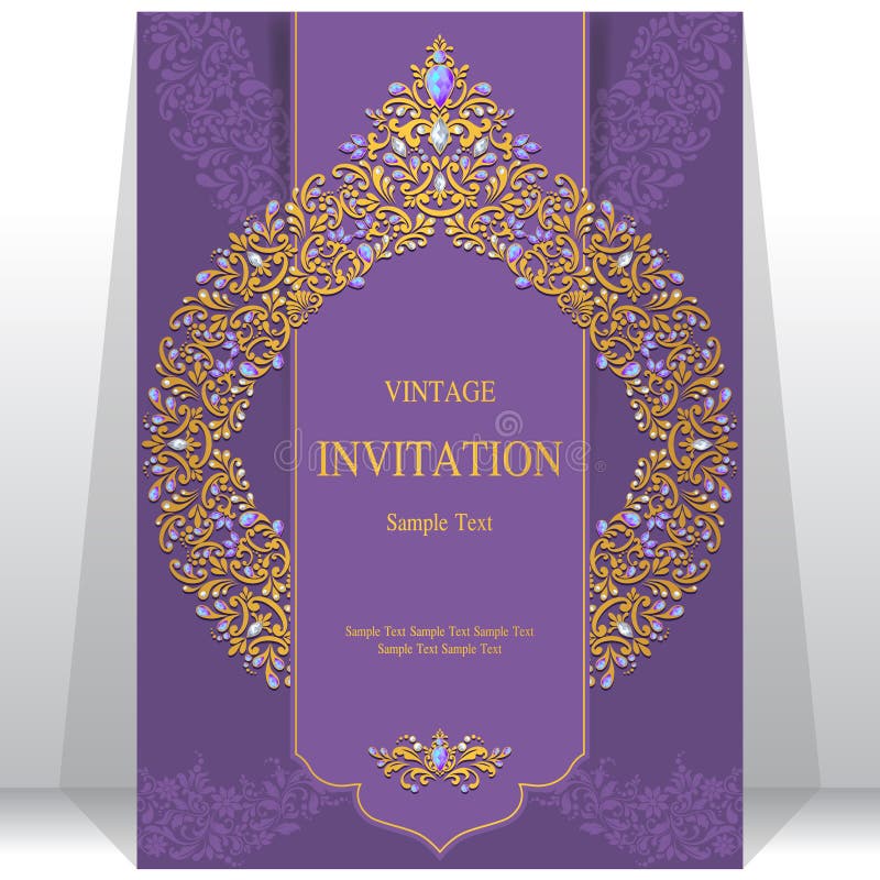 Wedding Invitation or Card with Abstract Background. Stock Vector ...