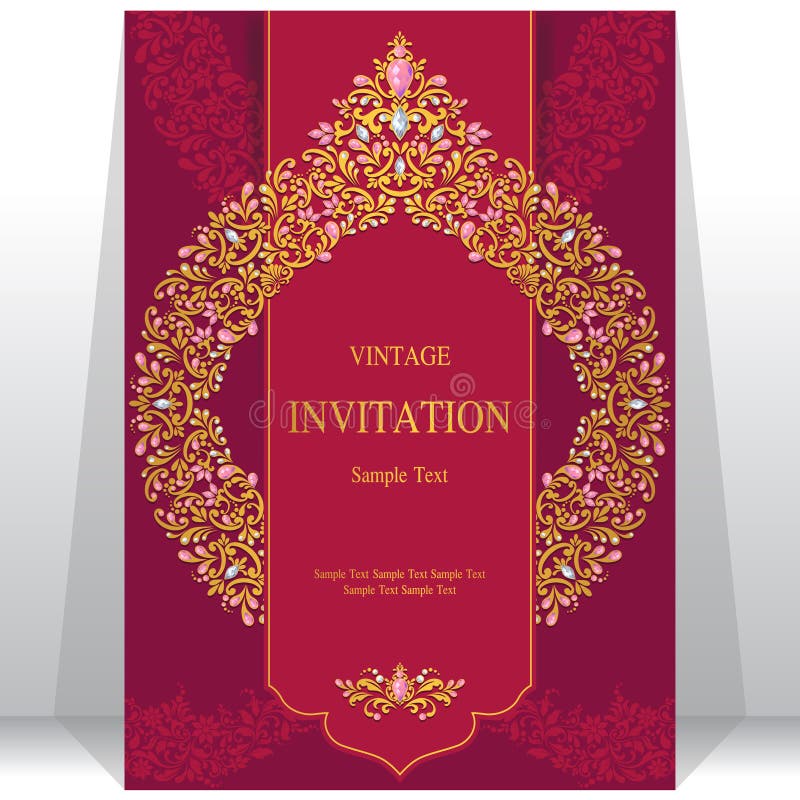 Wedding Invitation or Card with Abstract Background. Stock Vector ...