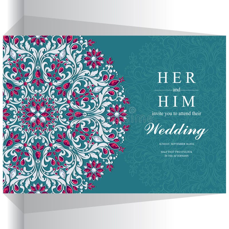 Wedding Invitation or Card with Abstract Background. Stock Illustration ...