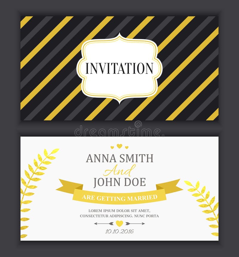 Wedding Invitation Card stock vector. Illustration of decorative - 60306924