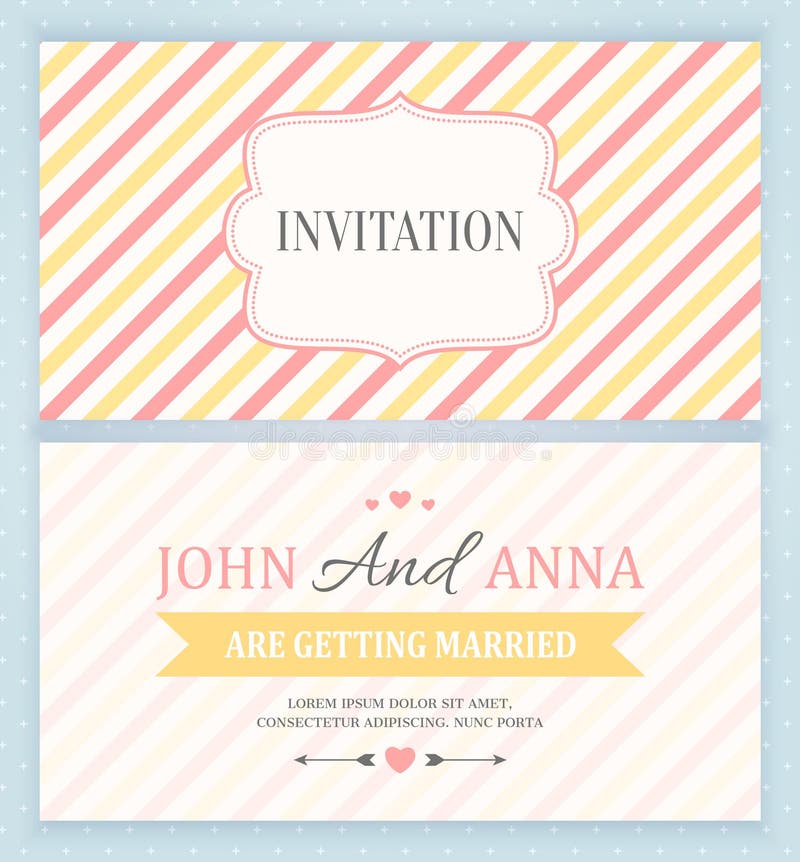 Wedding Invitation Card stock vector. Illustration of marry - 61276249