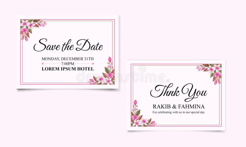 Wedding Invitation Card and Banner Design Template Stock Illustration ...