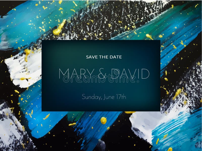 Wedding Invitation or Card Design on Abstract Painting Backgroun Stock ...