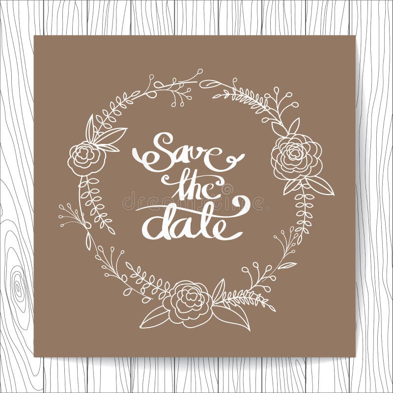 Wedding Invitation Card Doodle Style with Flower Templates Stock Vector ...