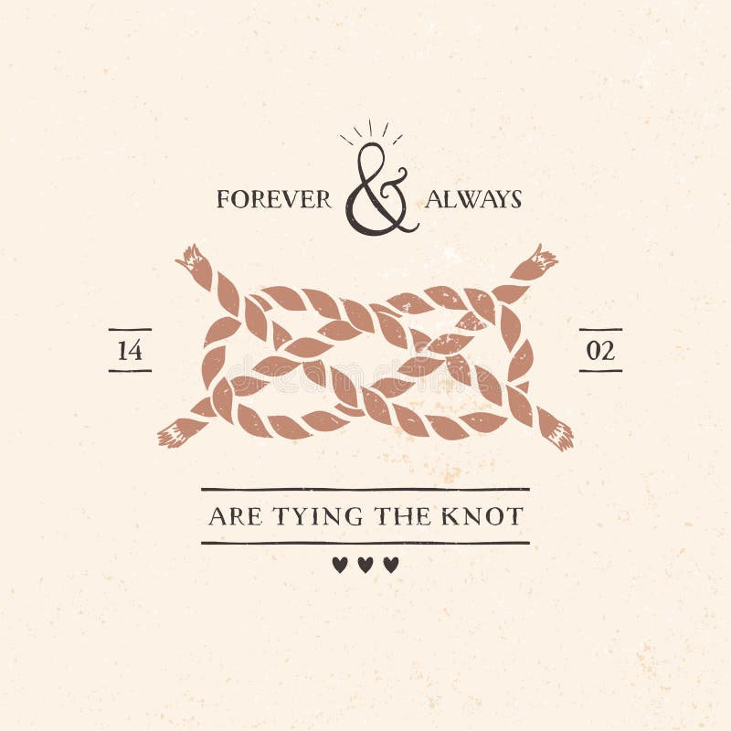 Wedding Invitation Card with Knot, Lettering Stock Vector ...