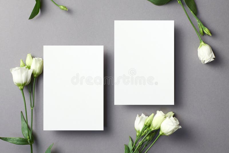 Wedding Invitation Card Mockup with Front and Back Sides Stock Photo ...