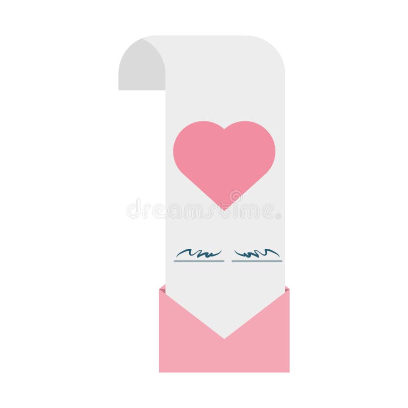 Wedding Invitation Card Pink Heart Envelope Stock Vector - Illustration ...
