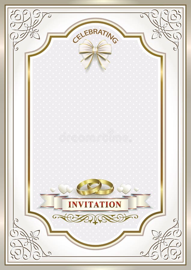 Wedding invitation card stock vector. Illustration of ribbon - 72917676