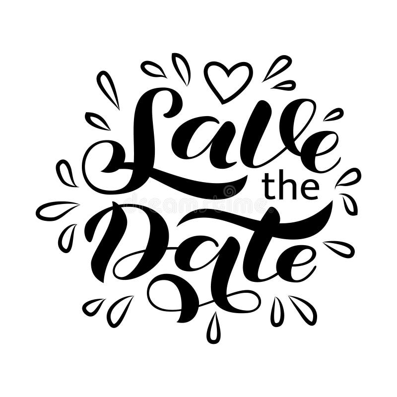 Wedding Invitation Card. Save the Date Lettering. Vector Illustration ...