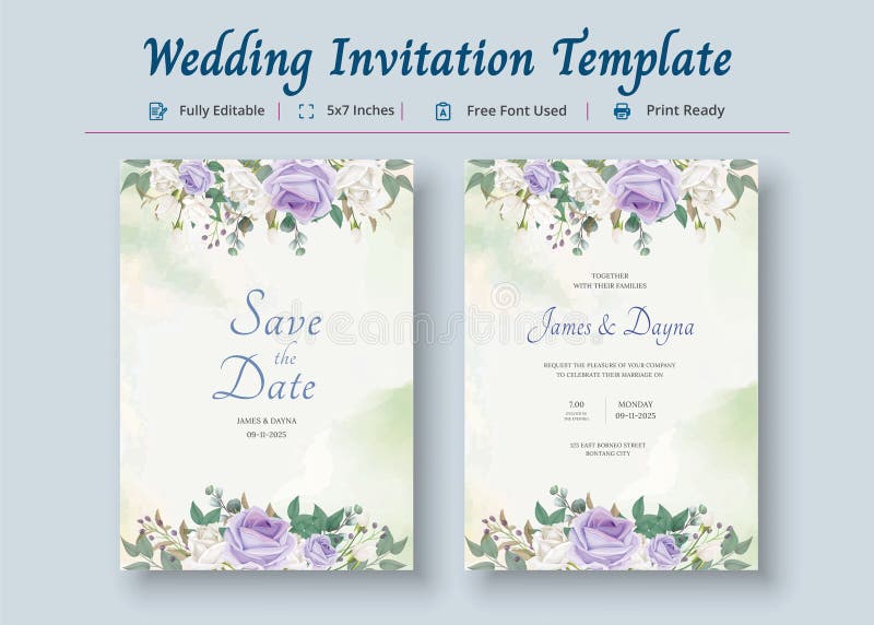 Wedding Invitation Card Template, Invitation Card Poster Stock Vector ...