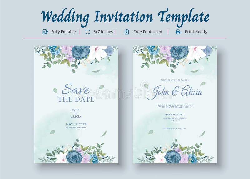 Wedding Invitation Card Template, Invitation Card Poster Stock Vector ...