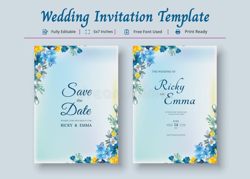 Wedding Invitation Card Template, Invitation Card Poster Stock Vector ...