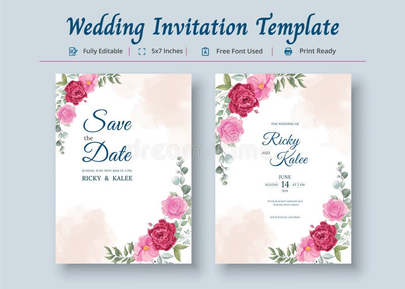 Wedding Invitation Card Template, Invitation Card Poster Stock Vector ...