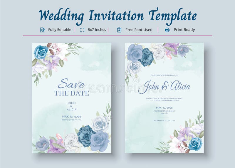Wedding Invitation Card Template, Invitation Card Poster Stock Vector ...