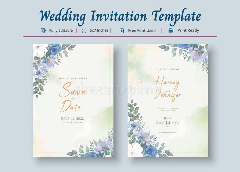 Wedding Invitation Card Template, Invitation Card Poster Stock Vector ...