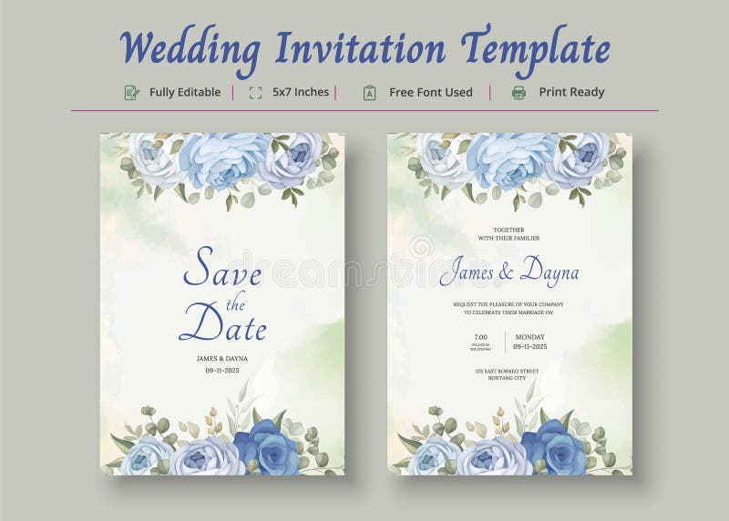 Wedding Invitation Card Template, Invitation Card Poster Stock Vector ...