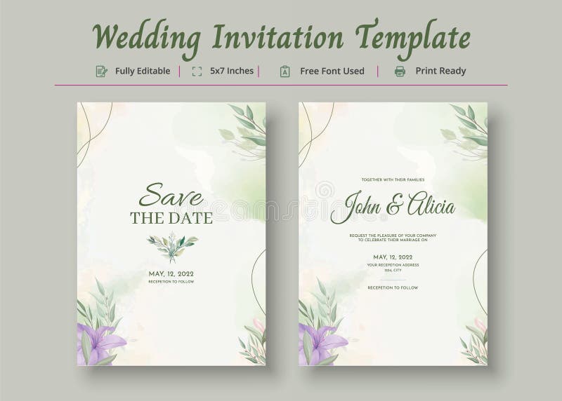 Wedding Invitation Card Template, Invitation Card Poster Stock Vector ...