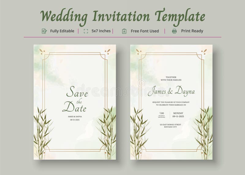 Wedding Invitation Card Template, Invitation Card Poster Stock Vector ...