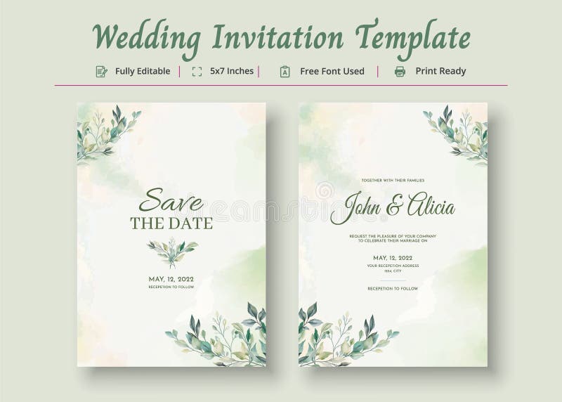 Wedding Invitation Card Template, Invitation Card Poster Stock Vector ...