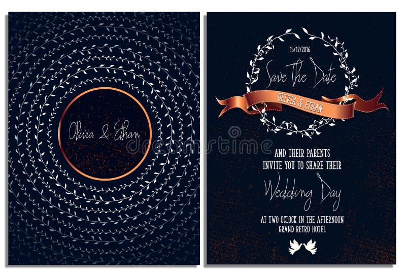 Wedding Invitation Card Template. Print Ready .Save the Date Stock ...