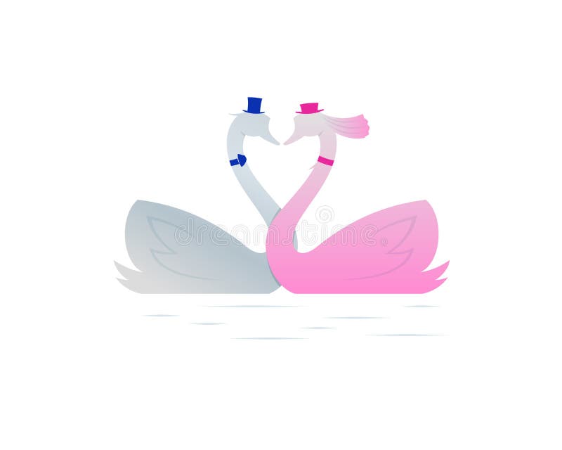 Wedding Invitation Card Template, Swan Couple Form a Heart Shape Stock ...