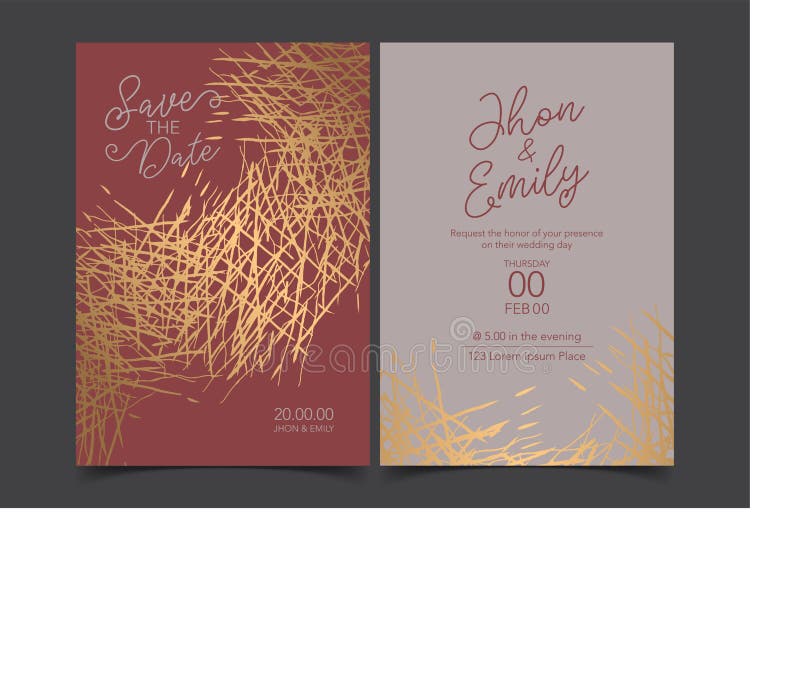 Wedding Invitation Cards Abstract Lines, Vector Stock Vector ...