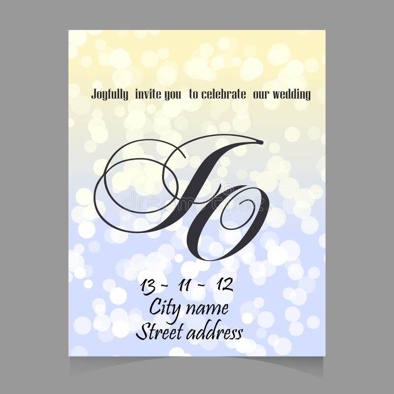 Wedding Invitation Cards Template Set with Soft Lights and Stock Vector ...