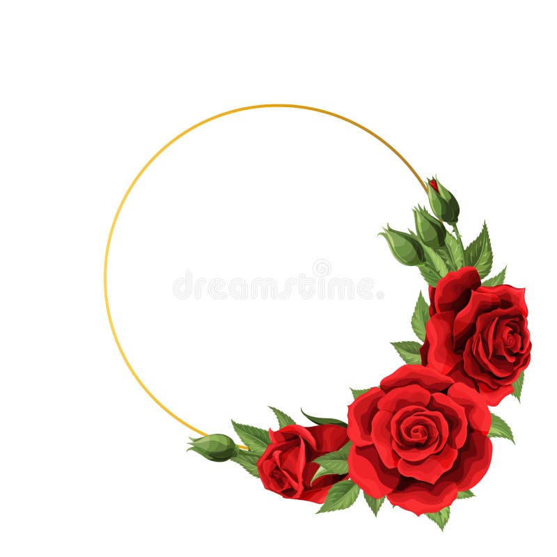 Red Roses Border Wedding Invitation Stock Illustration - Illustration ...