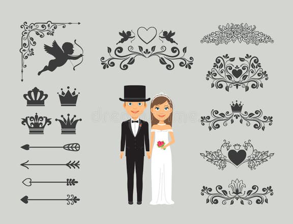 Wedding Invitation Design Elements Stock Vector - Illustration of ...