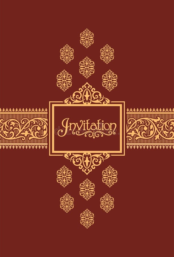 Wedding Invitation Design on Red Board. Stock Vector - Illustration of ...