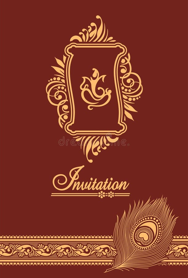 Wedding Invitation Design on Red Board. Stock Vector - Illustration of ...