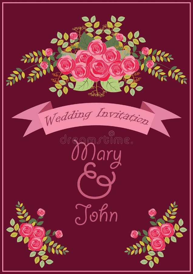 Wedding Invitation Design. Vector Illustration Decorative Design Stock ...
