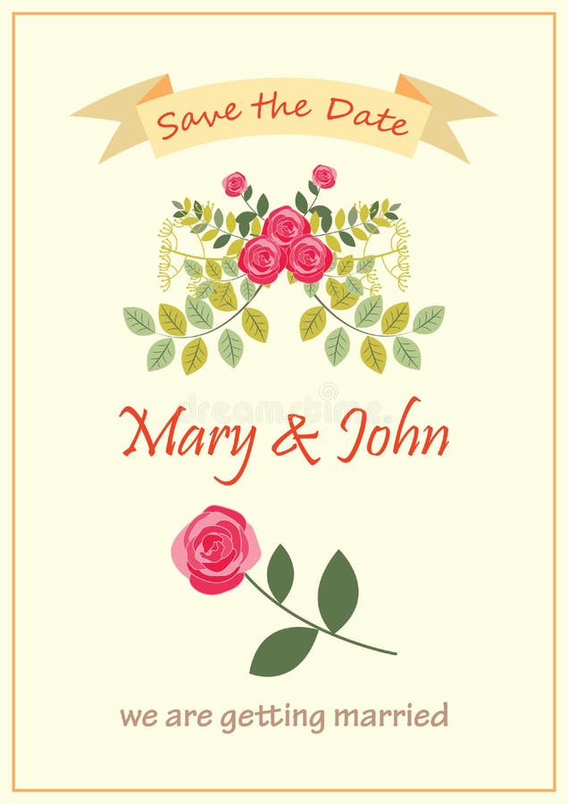 Wedding Invitation Design. Vector Illustration Decorative Design Stock ...