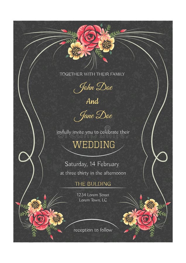 Wedding Invitation Design. Vector Illustration Decorative Design Stock ...