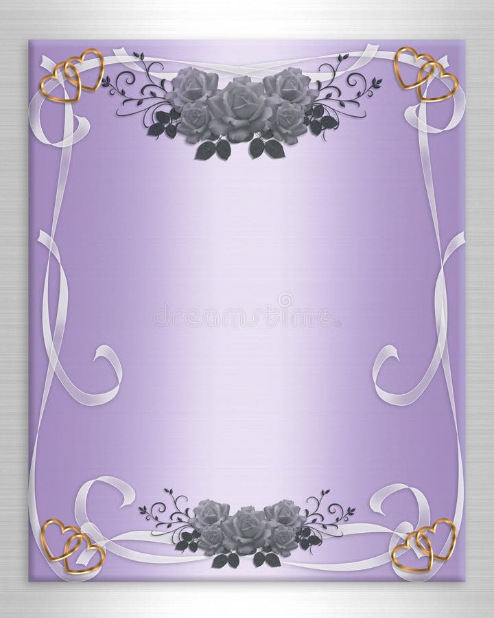 Purple Wedding Border 4x6 Cards Pastel Pink Photo Insert Cards, Blank