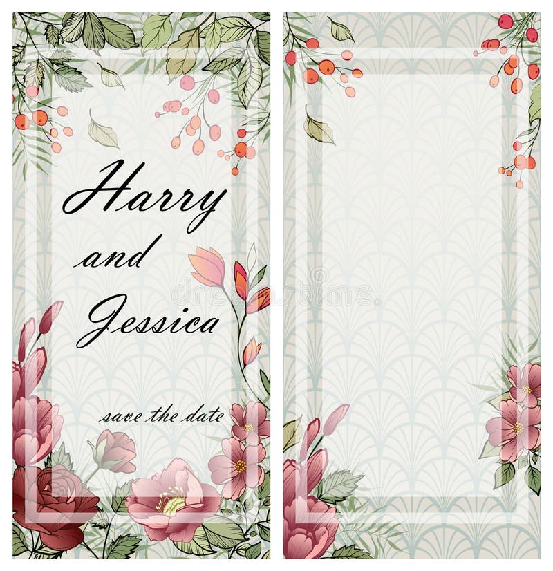 Wedding invitation frame stock vector. Illustration of card - 136597388