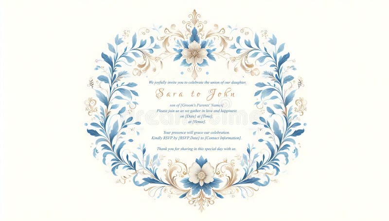 Wedding Invitation Card Concept or Certificate Design Template with ...