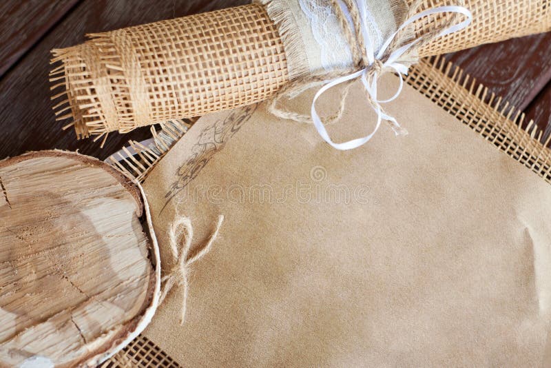 Wedding Invitation on Parchment Paper Stock Photo - Image of ribbon ...