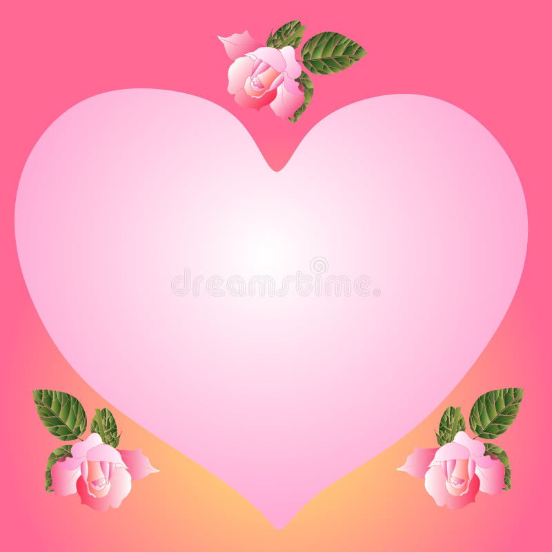 Wedding Invitation with Pink Roses. Valentine`s Card Stock Vector ...