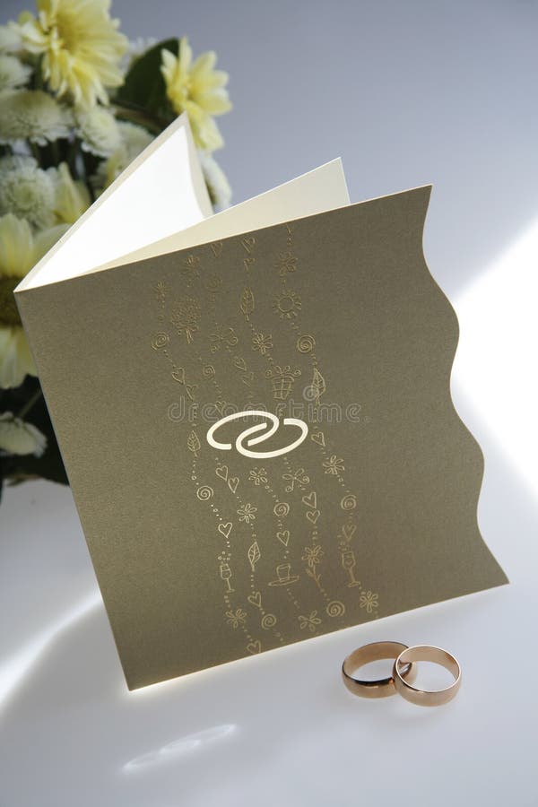 Wedding Invitation and Rings Stock Photo - Image of church, rings: 775838