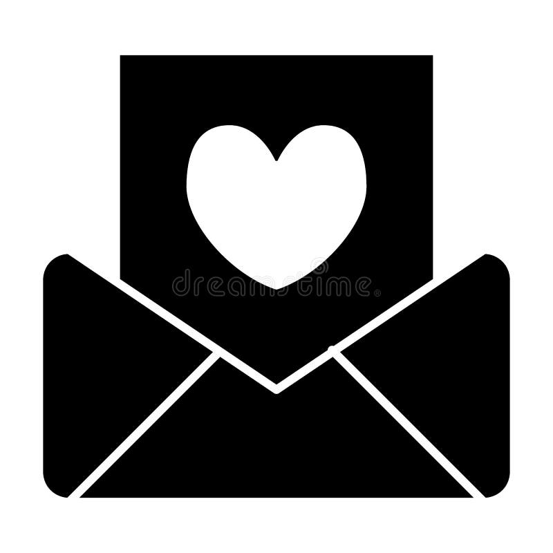 Envelope with Invitation Card Solid Icon. Letter Vector Illustration ...