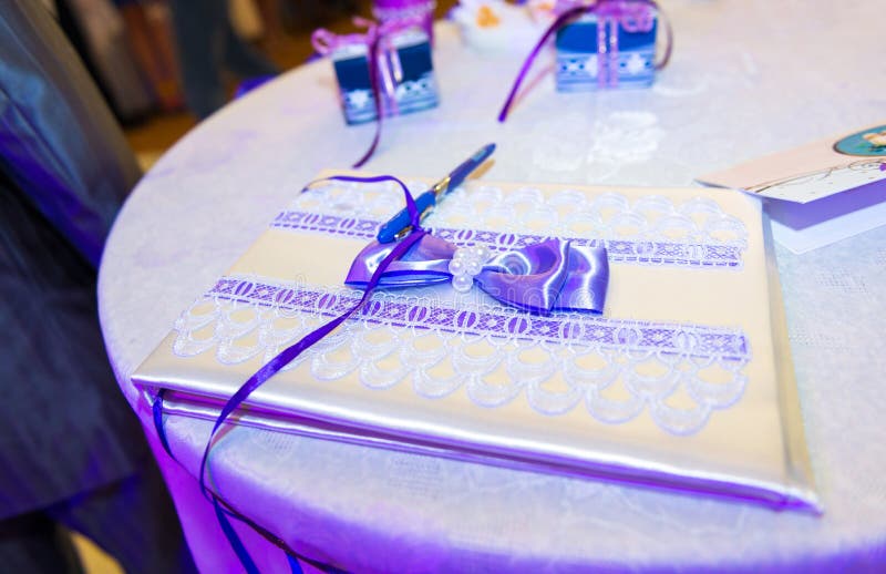 Wedding Invitation on the Table Stock Image - Image of stripes, elegant ...