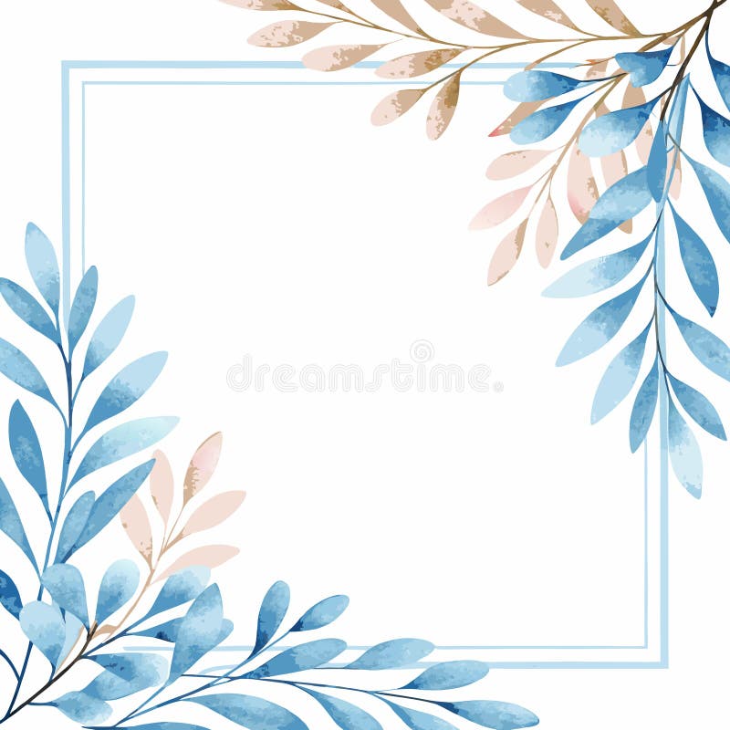 Wedding Invitation Template with Botanical Leaf Watercolor Stock ...