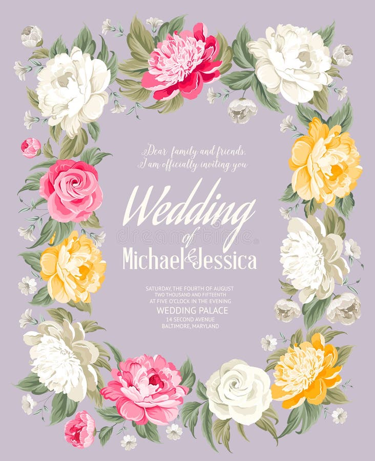 Wedding invitation card stock vector. Illustration of event - 50436913