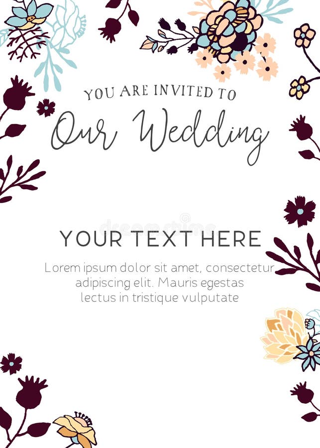 Wedding Invitation Template Stock Illustration - Illustration of invite ...