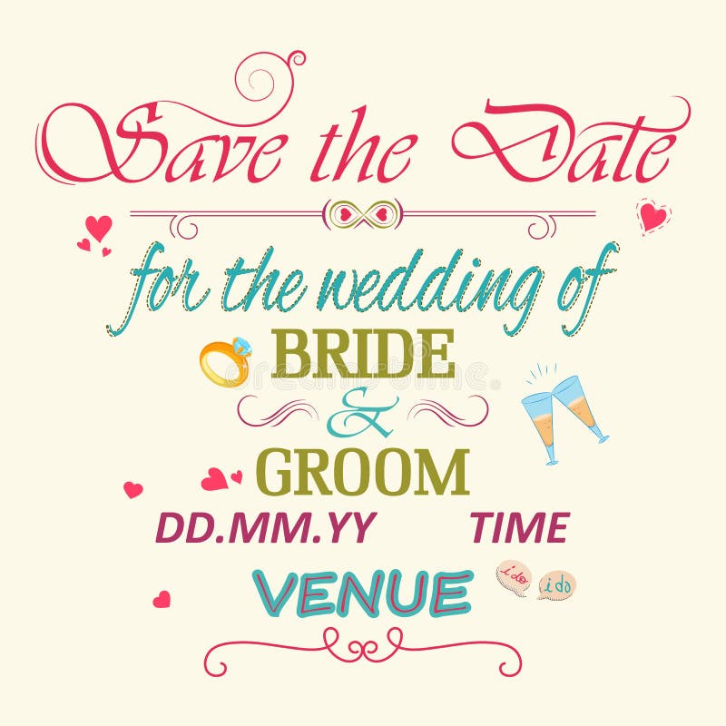 Wedding Invitation Typography Stock Illustration - Illustration of ...