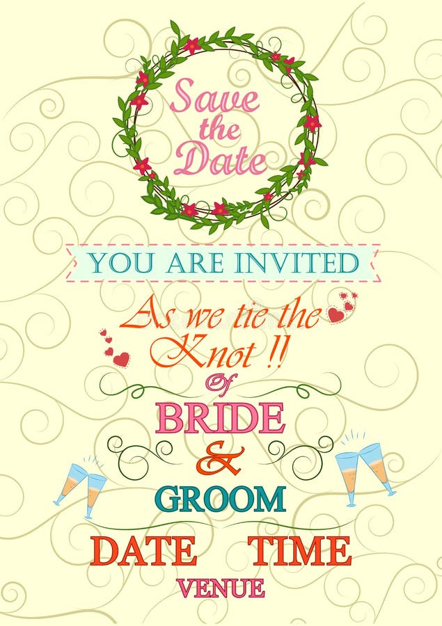 Wedding Invitation Typography Stock Illustration - Illustration of ...