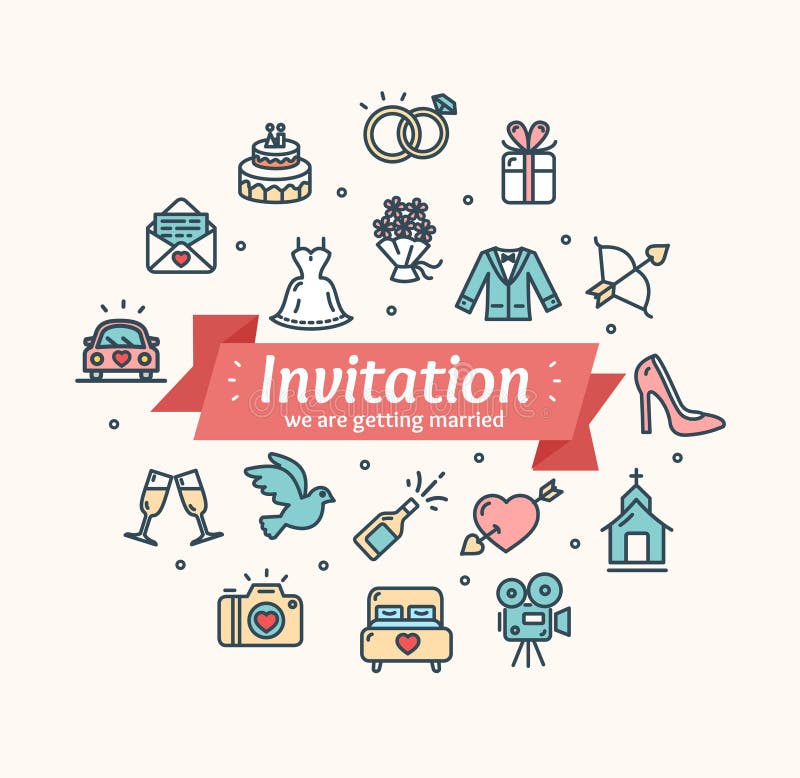 Wedding Invitation. Vector stock vector. Illustration of event - 70776262