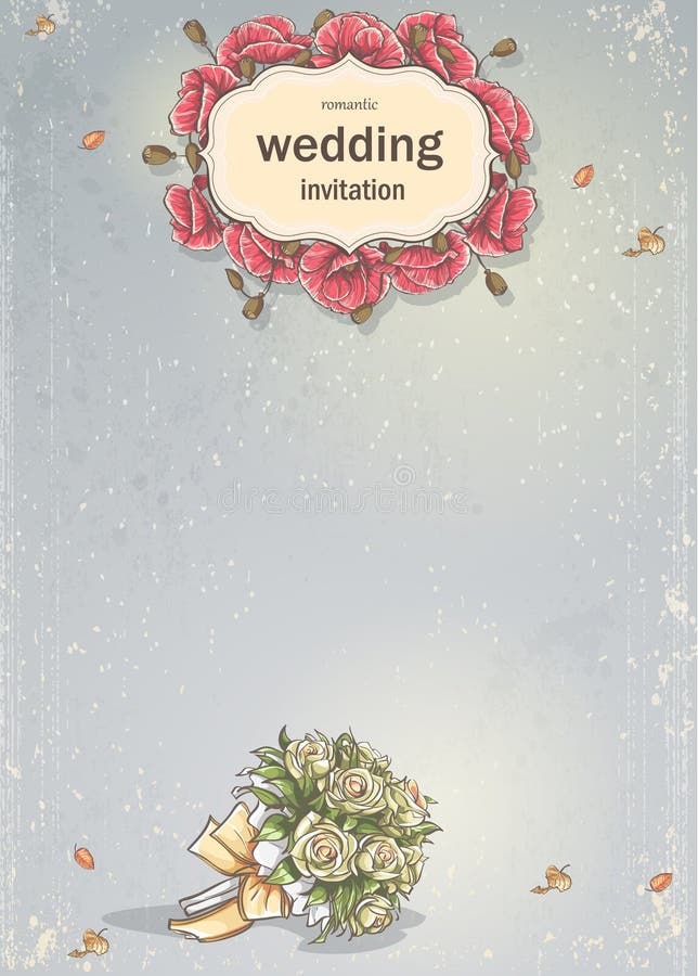 Wedding Invitation for Your Text with the Image of a Wedding Bouquet ...